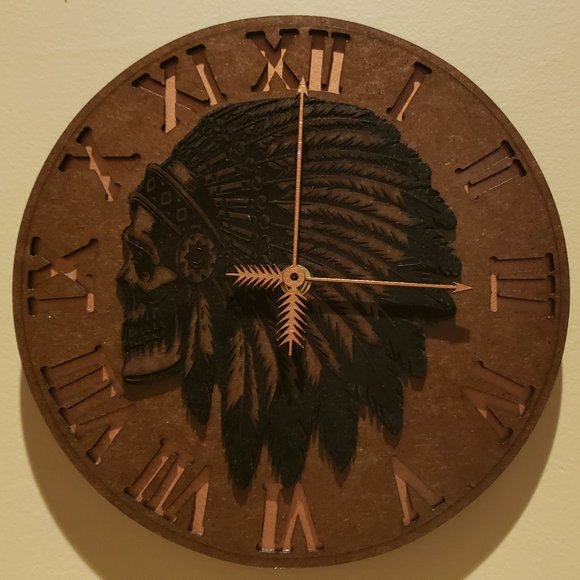 Bad Monkey Designs | Wall Decor | Custom Indian Skull Clock | Poshmark